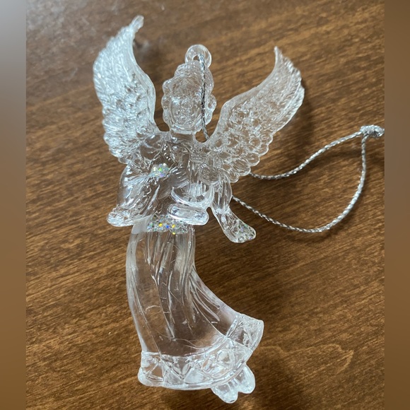 Holiday | Vintage Clear Acrylic Plastic Angel Christmas Ornament 4 ...